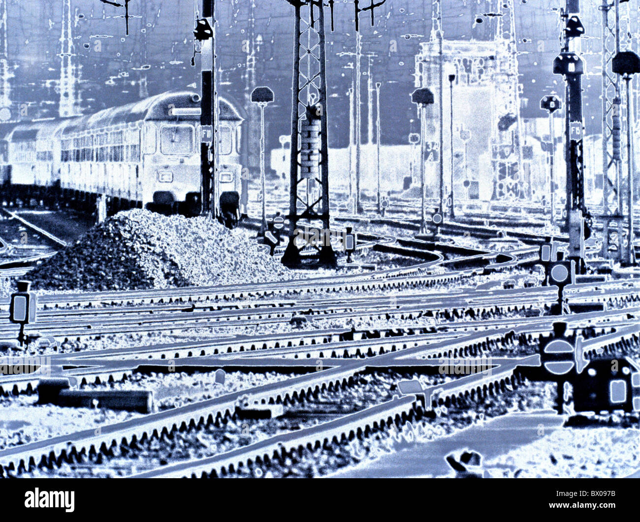 railway railway station blue railroad rail platform monochrome rail ...