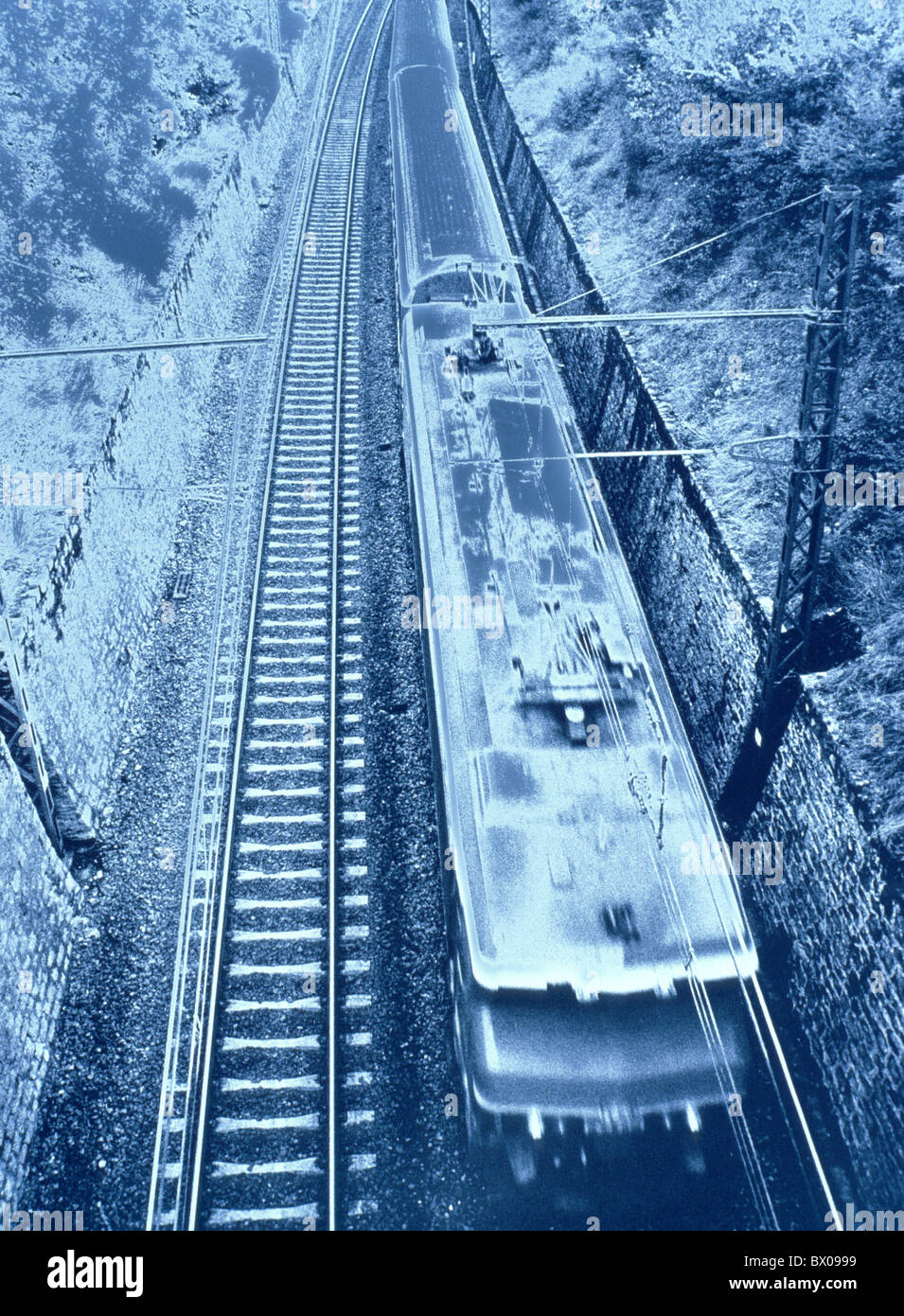 railway blue railroad rail platform monochrome rail rail traffic ...
