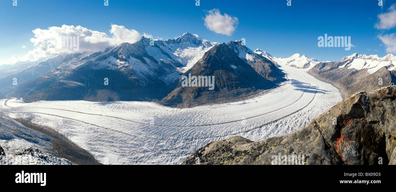 alpine Alps mountains Aletsch glacier glacier Switzerland Europe ...