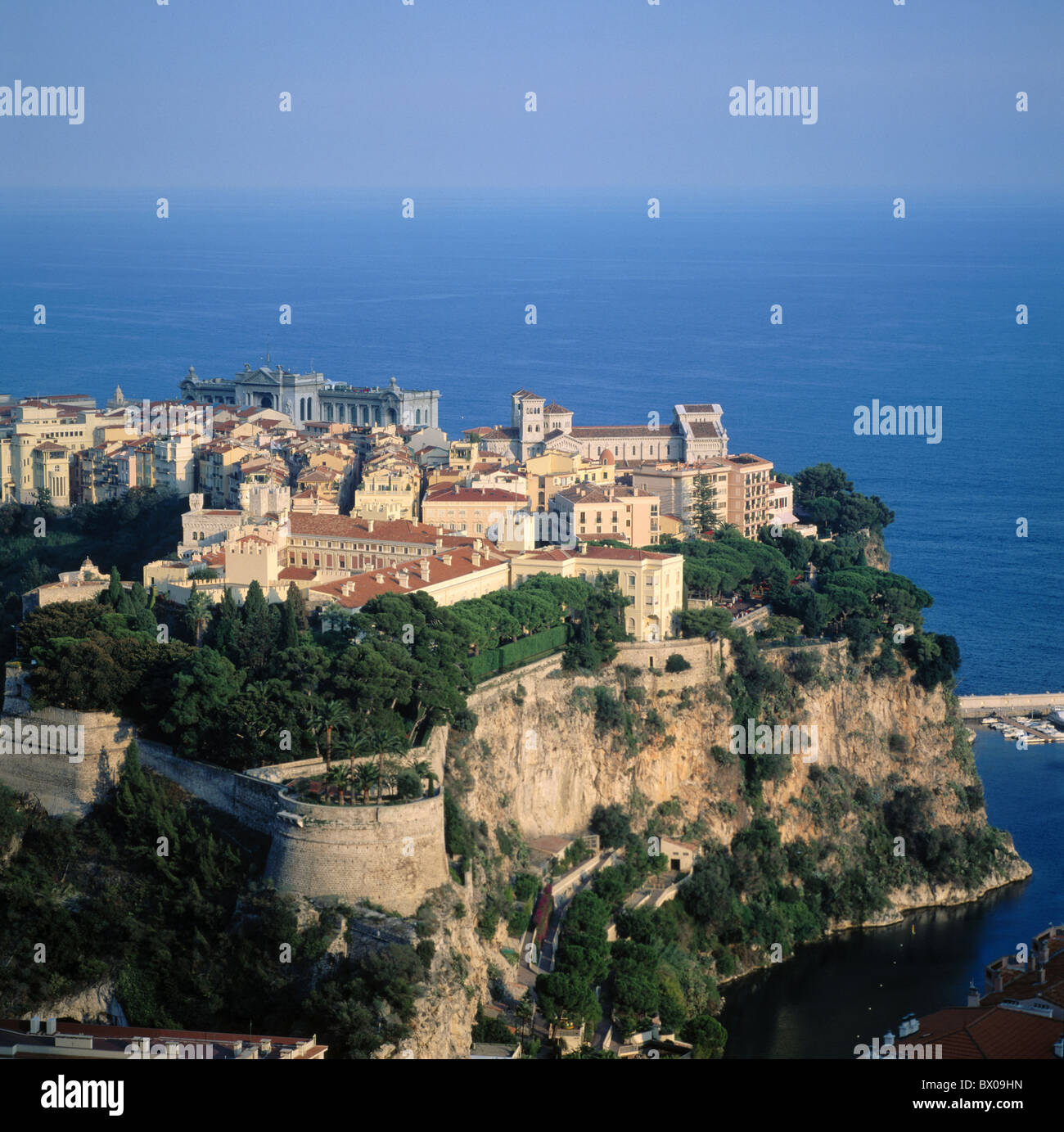 evening light Old Town rock cliff Monaco mood overview Monte Carlo ...