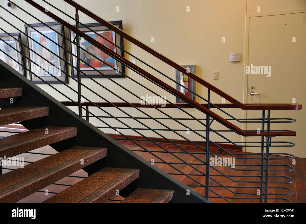 Double railing stair case Stock Photo - Alamy