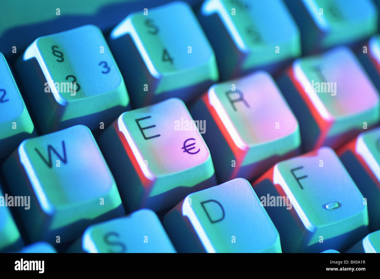 computer detail EDP euro finances money symbol keyboard keys currency ...