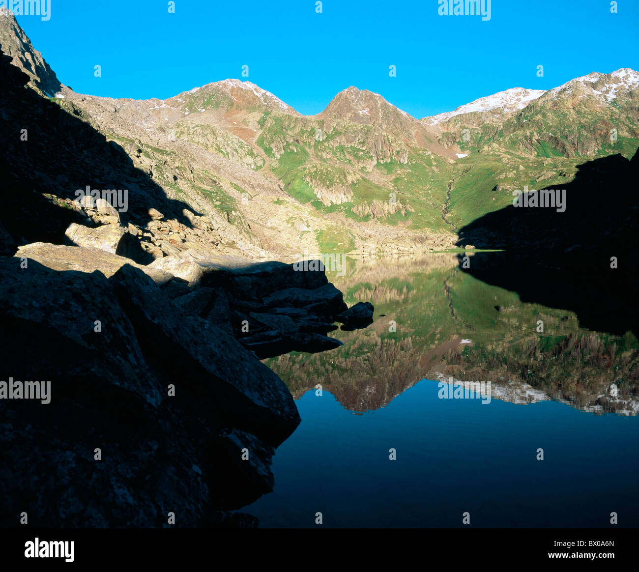 alpine Alps Graubunden Grisons Lai there Tuma Rhine river flow spring ...