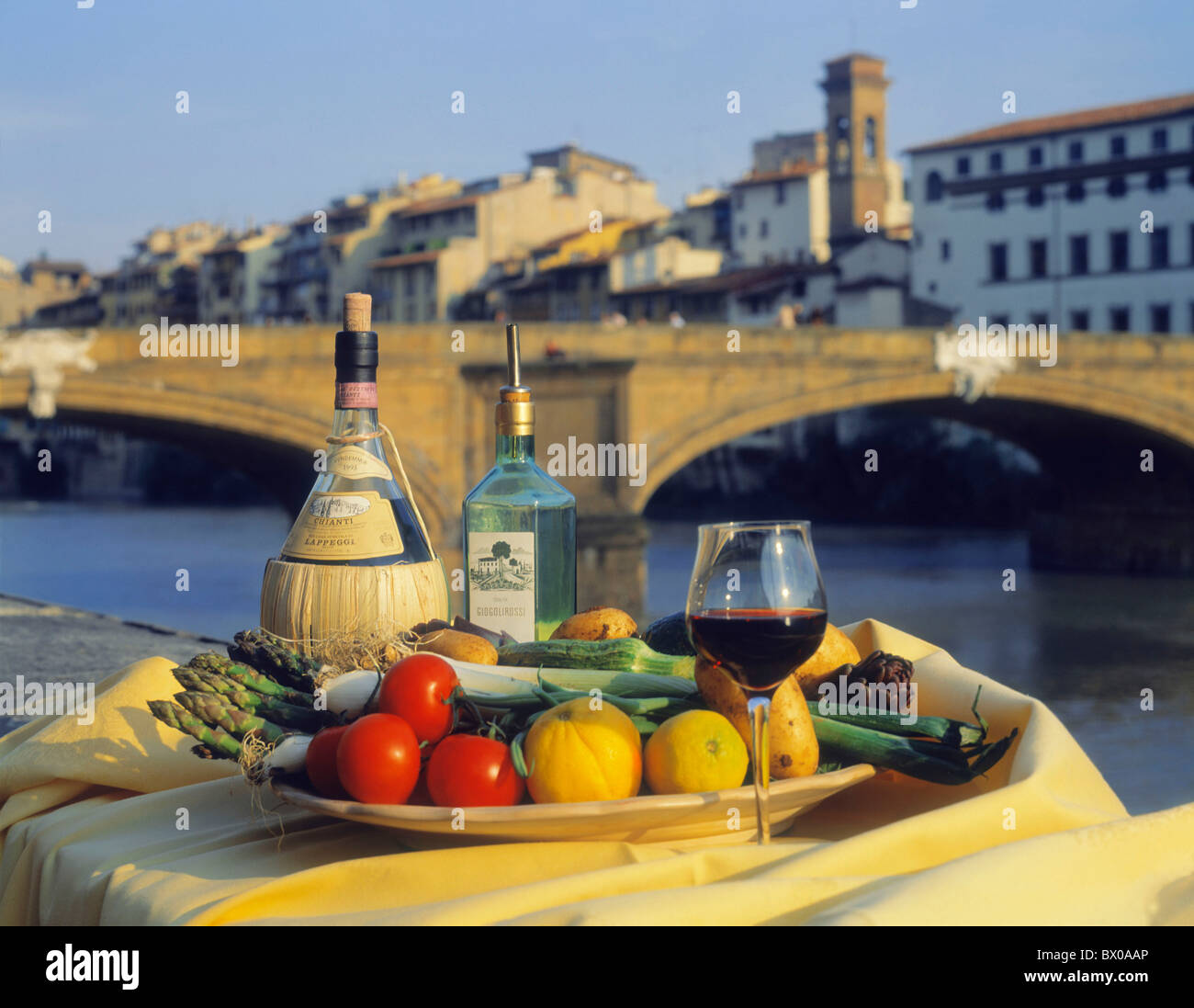 Arno Chianti food eating bottles Florence river flow food vegetables I ...