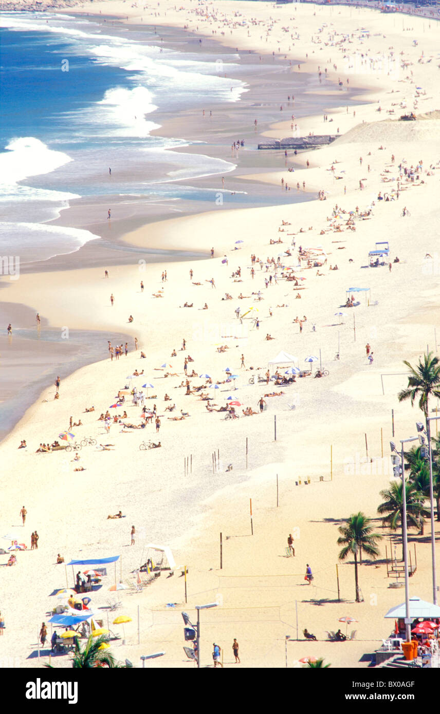 bathers bathing beach Brazil South America Copacabana holidays spare ...