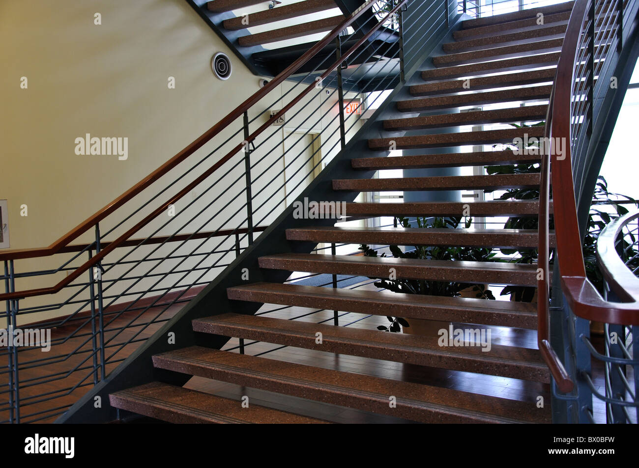Double railing stair case Stock Photo - Alamy