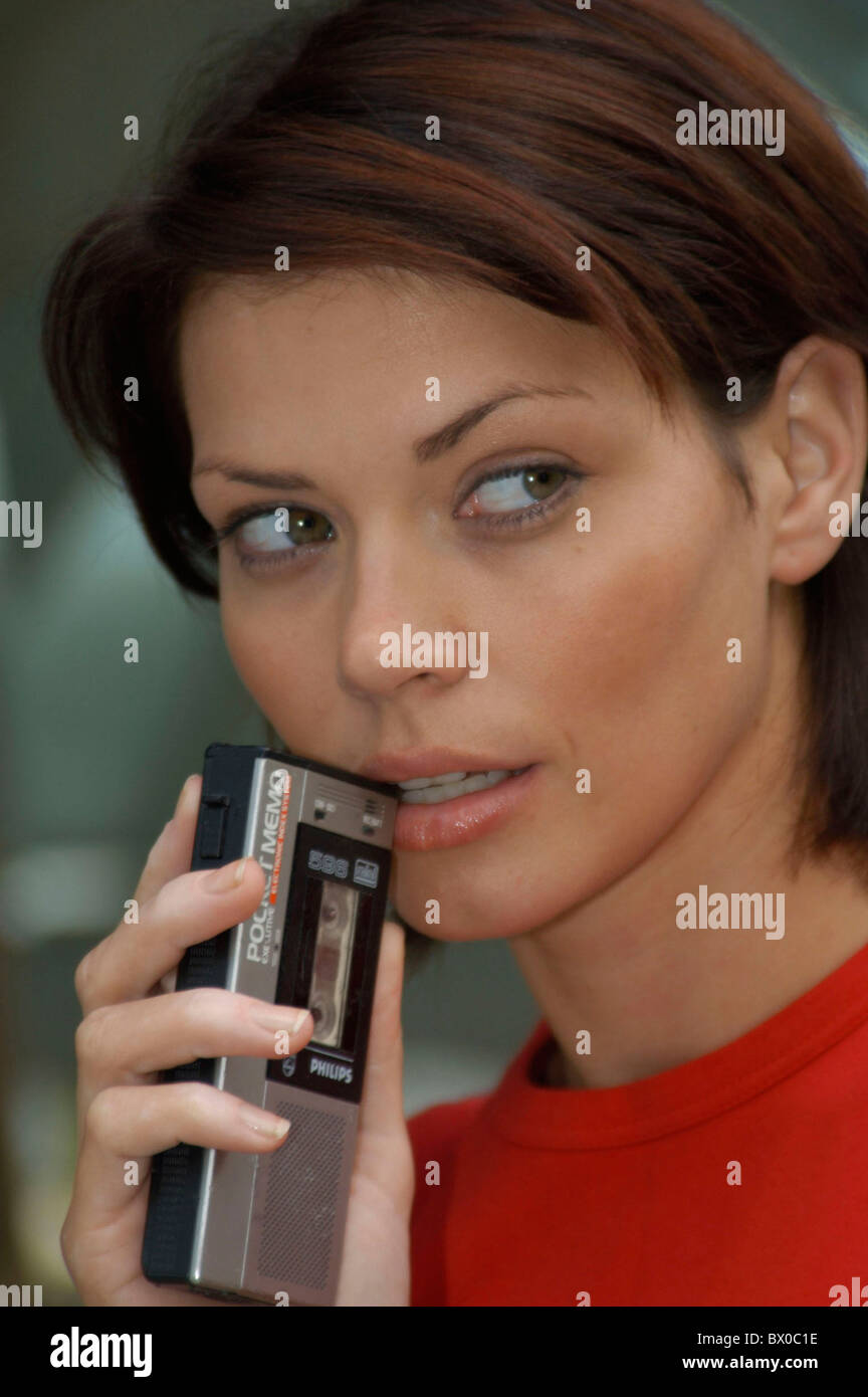 audio recording business Dictaphone dictaphone electronics woman ...