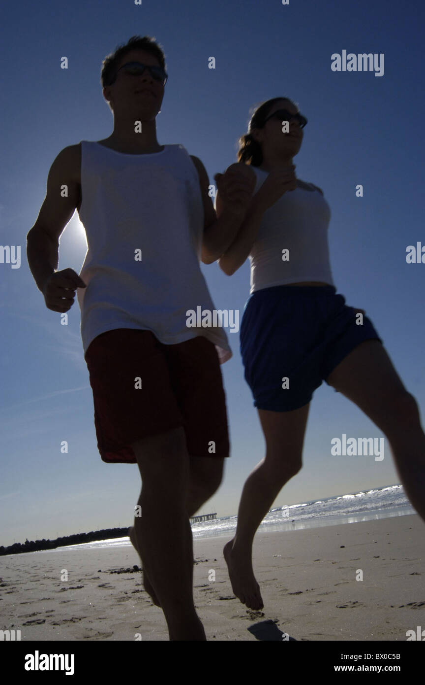 action dark fitness back light jogging jogging sport sea nature pair ...