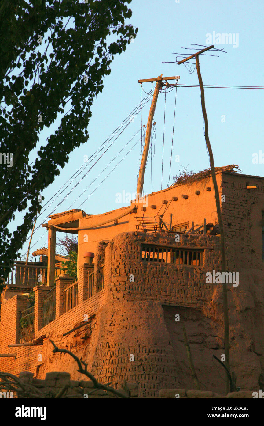 Traditional mud brick house, Kashgar Ancient Town, Xinjiang Uyghur ...