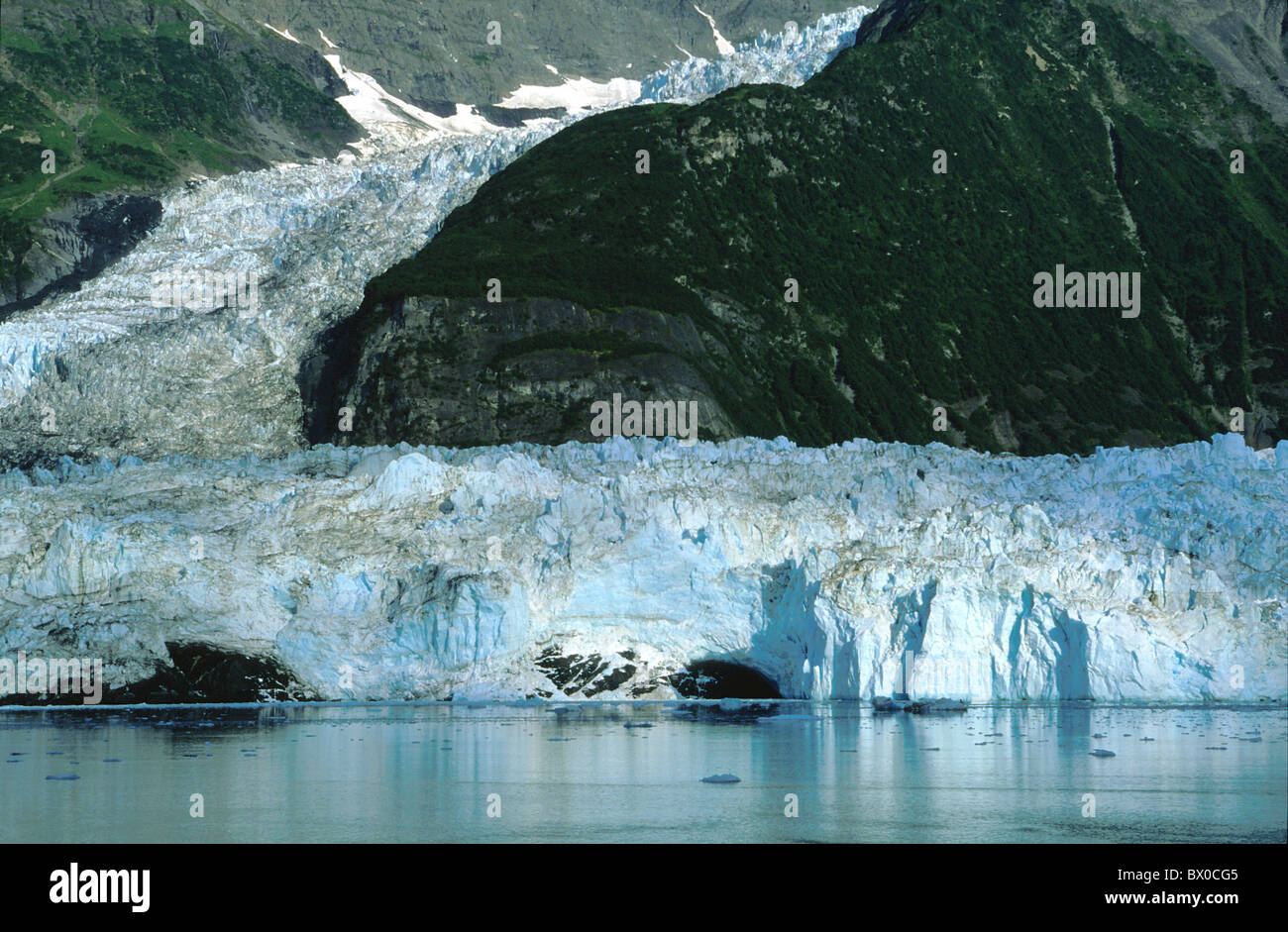 Alaska view from Black Beach Barry Glacier mountain mountains blue blue ...
