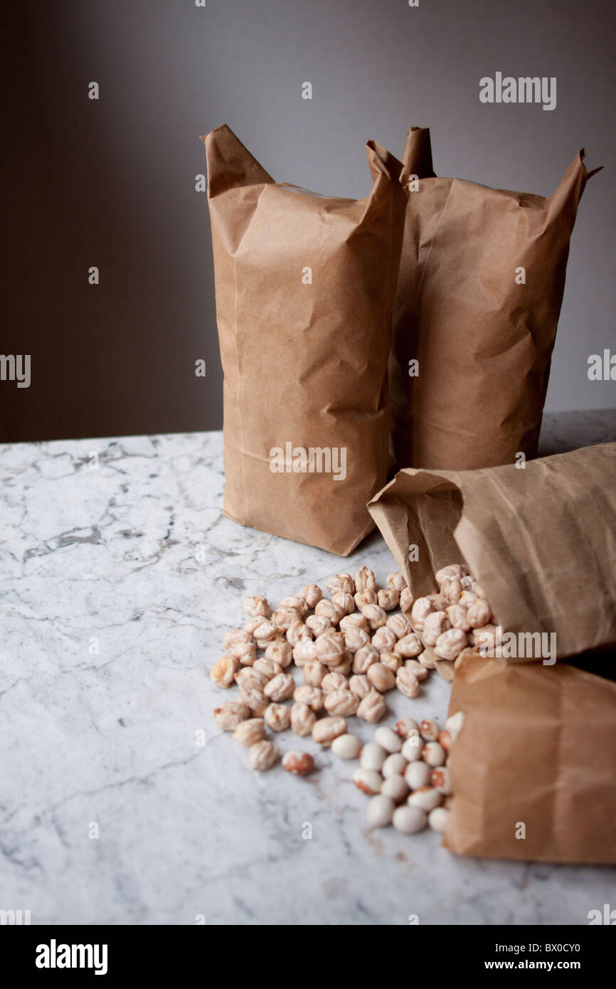Beans in Brown Paper Packaging Stock Photo - Alamy