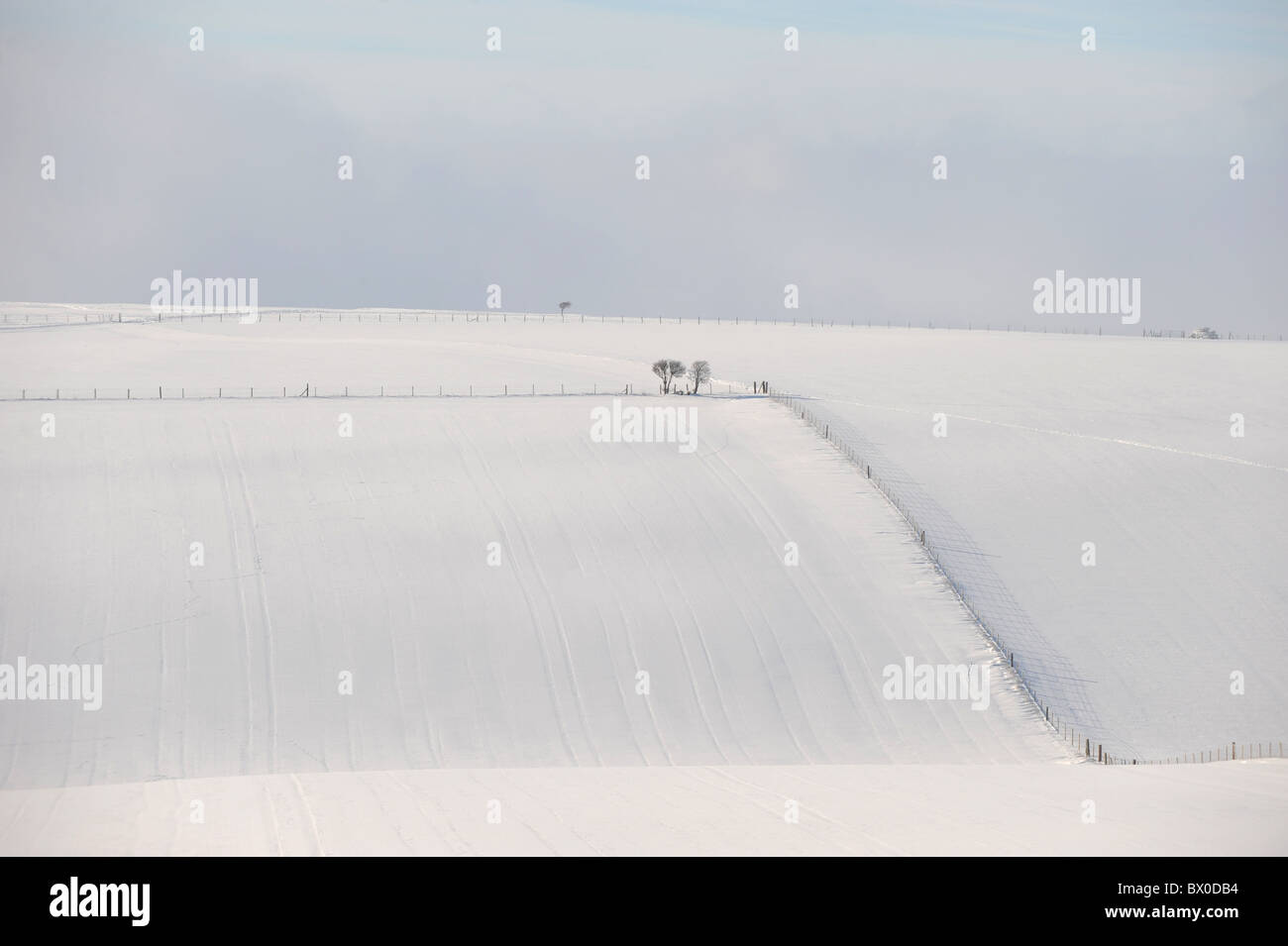 Snow covered hills just north of Brighton UK December 2010 Stock Photo ...