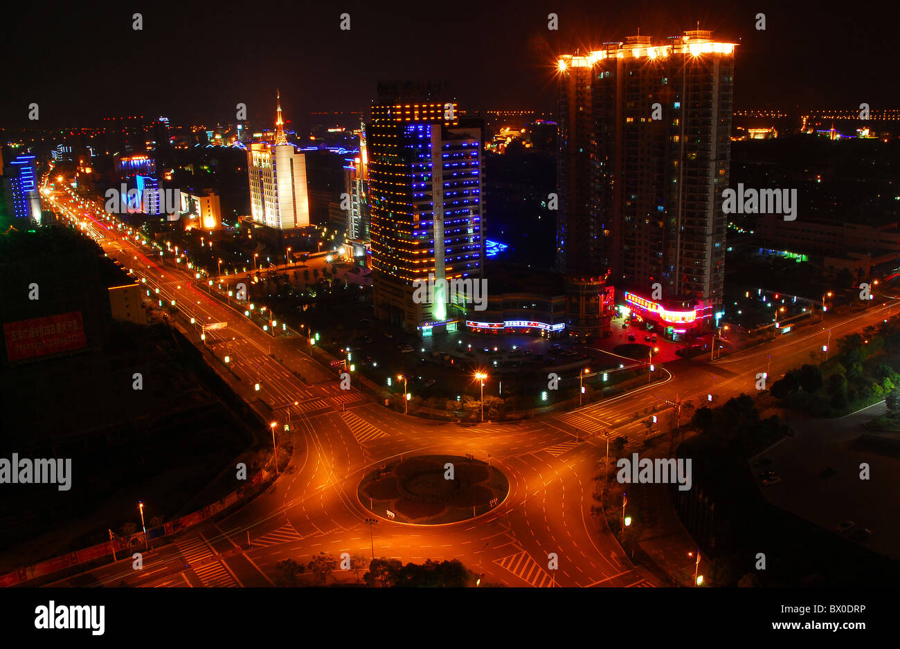 Night scene of modern Taicang at night, Jiangsu Province, China Stock ...