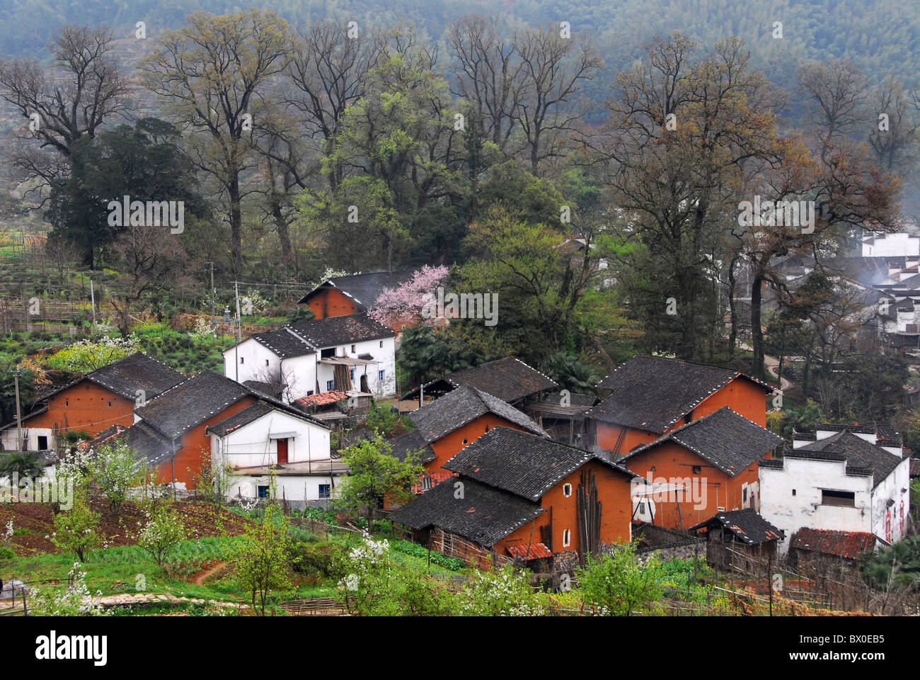 Traditional Hui style homes, Wuyuan, Jiangxi Province, China Stock ...