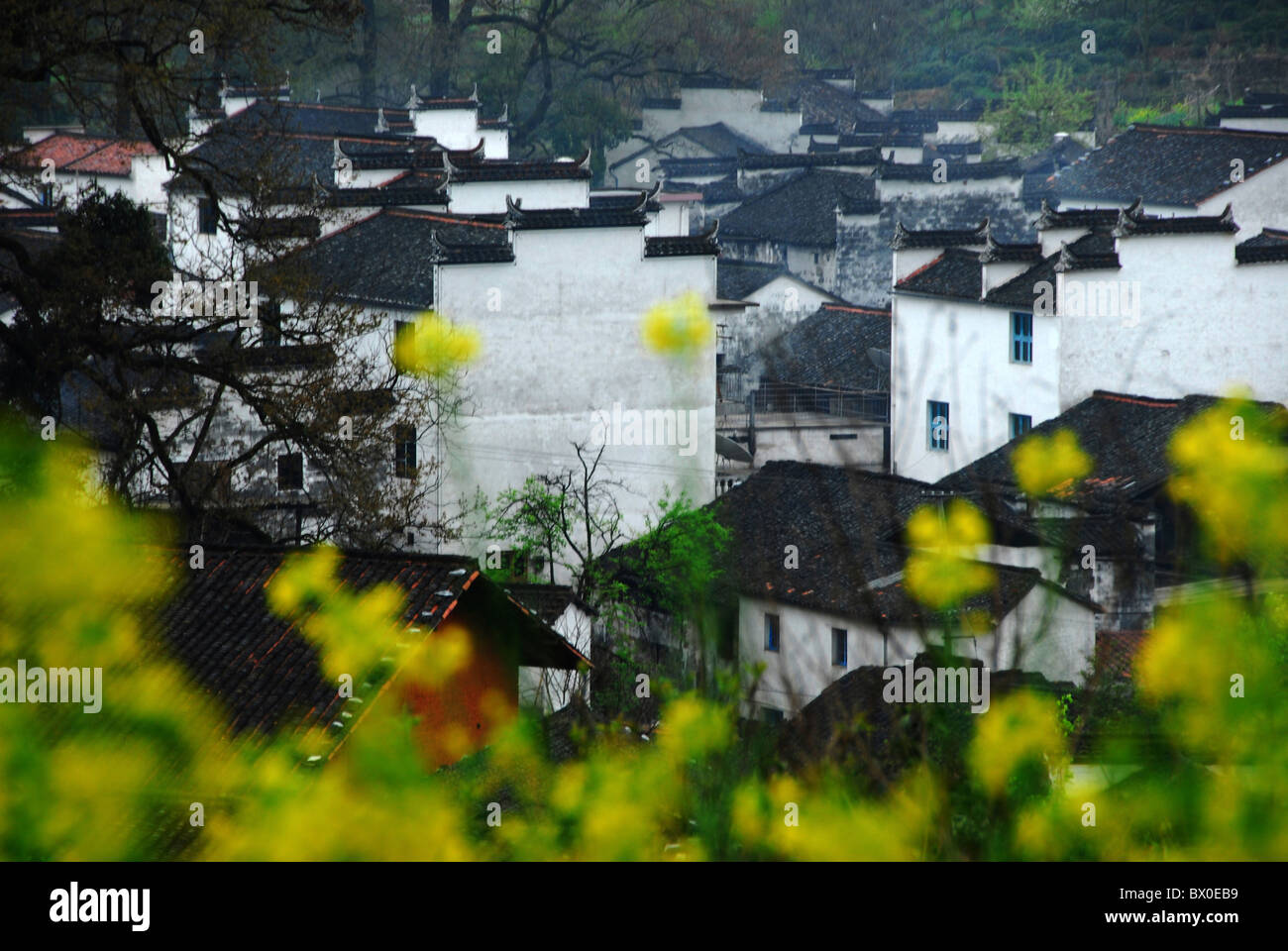 Traditional Hui style homes, Wuyuan, Jiangxi Province, China Stock ...