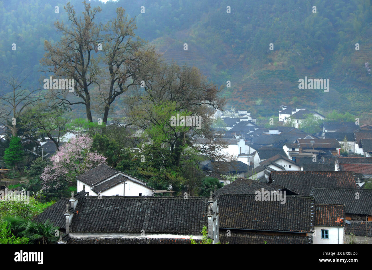 Traditional Hui style homes, Wuyuan, Jiangxi Province, China Stock ...