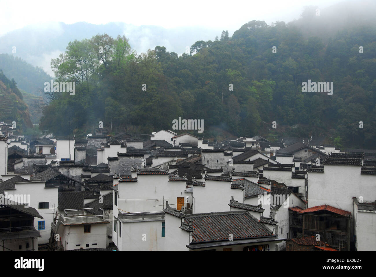 Traditional Hui style homes, Wuyuan, Jiangxi Province, China Stock ...