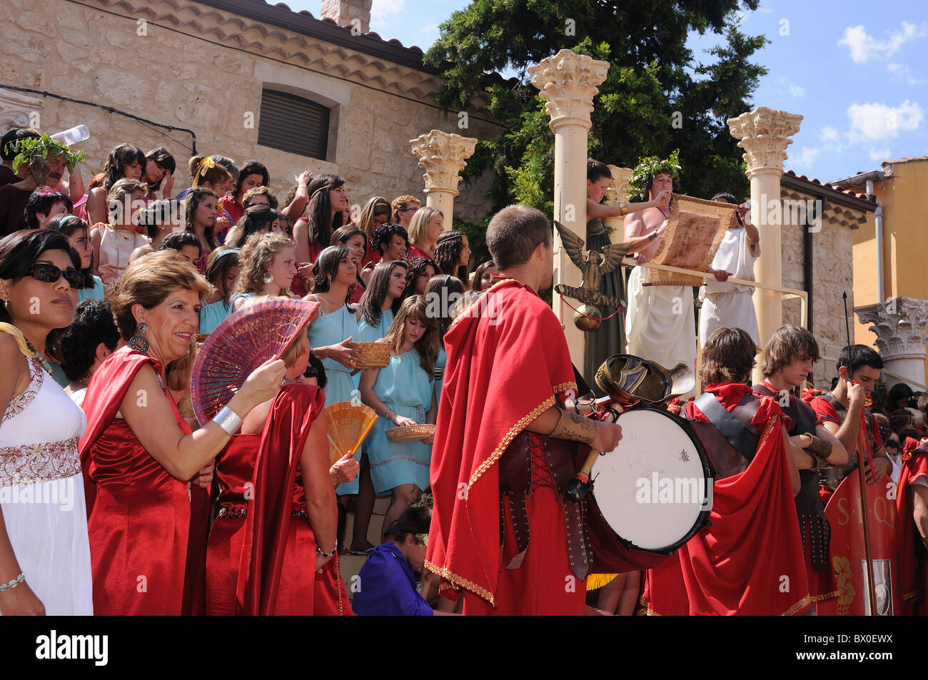 Roman festival of the " God Bacchus " giving a speech in the Main ...