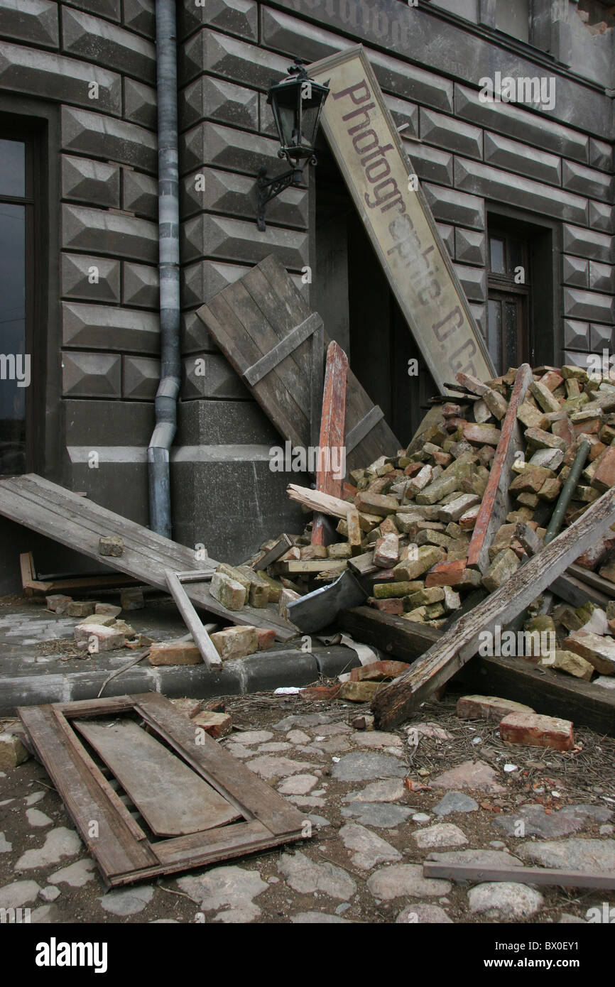 Retro history house building salon cinevilla destroyed ruined hi-res ...