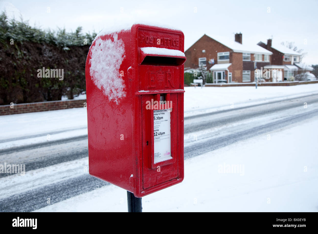 Letter Box with snow Stock Photo - Alamy