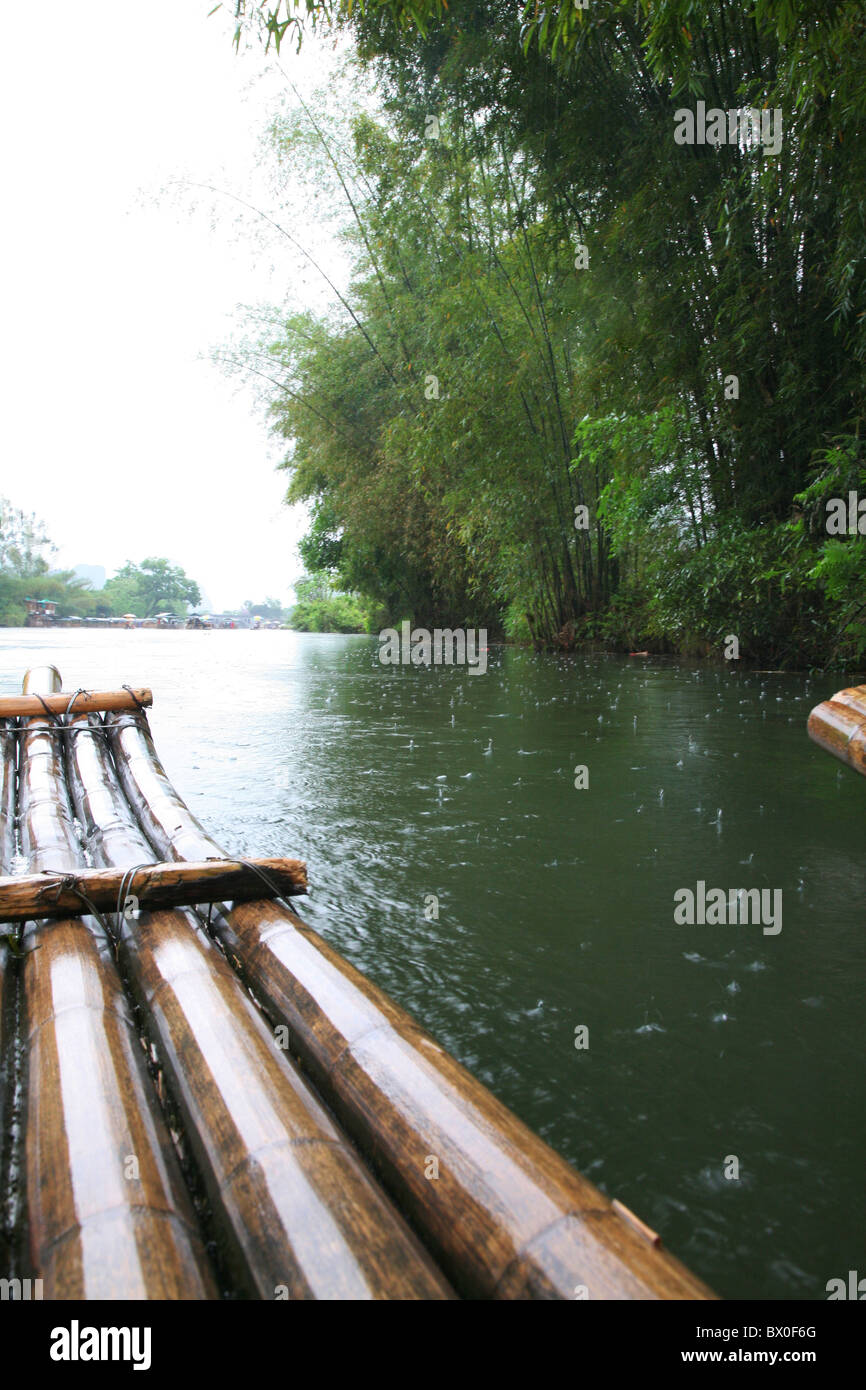 Bamboo raft on Yulong River, Guilin, Guangxi Province, China Stock ...