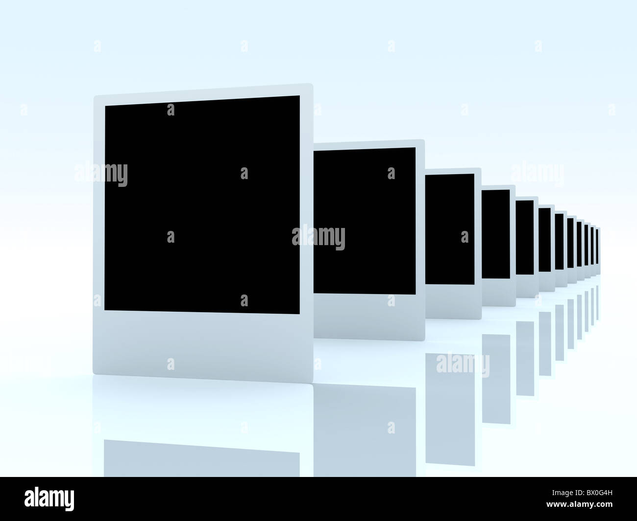 Classic picture frames of instant image cameras Stock Photo - Alamy