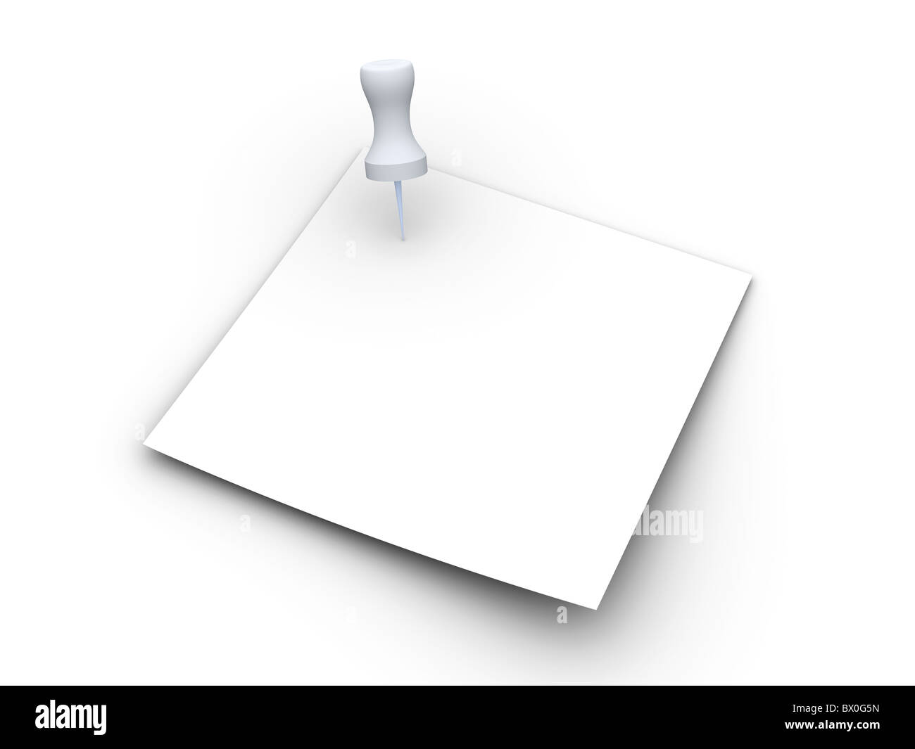 Blank pinned note. Isolated on white Stock Photo - Alamy