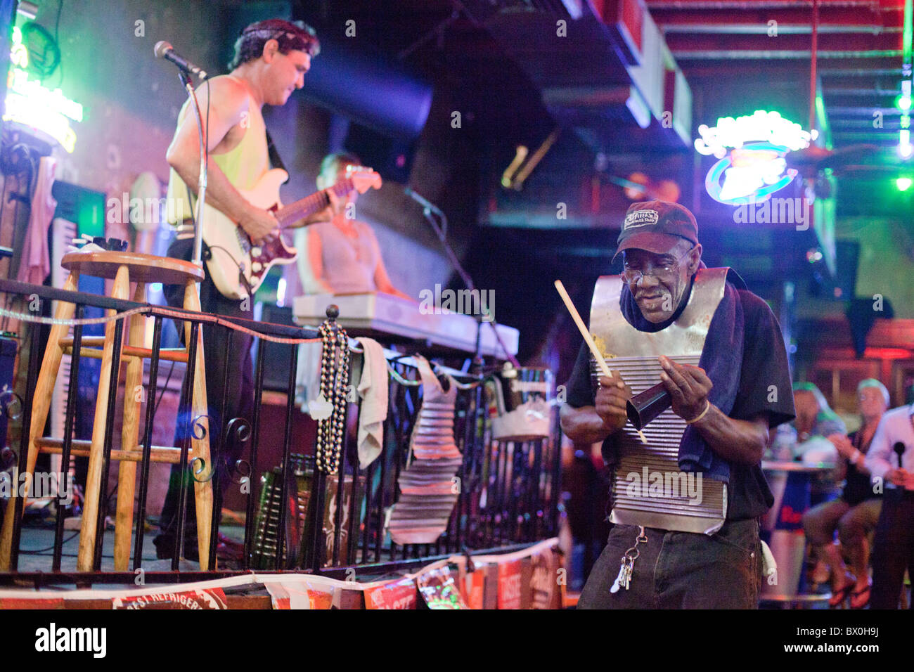 The Danny T Band (Danny T on guitar) plays a mean zydeco at a bar on ...