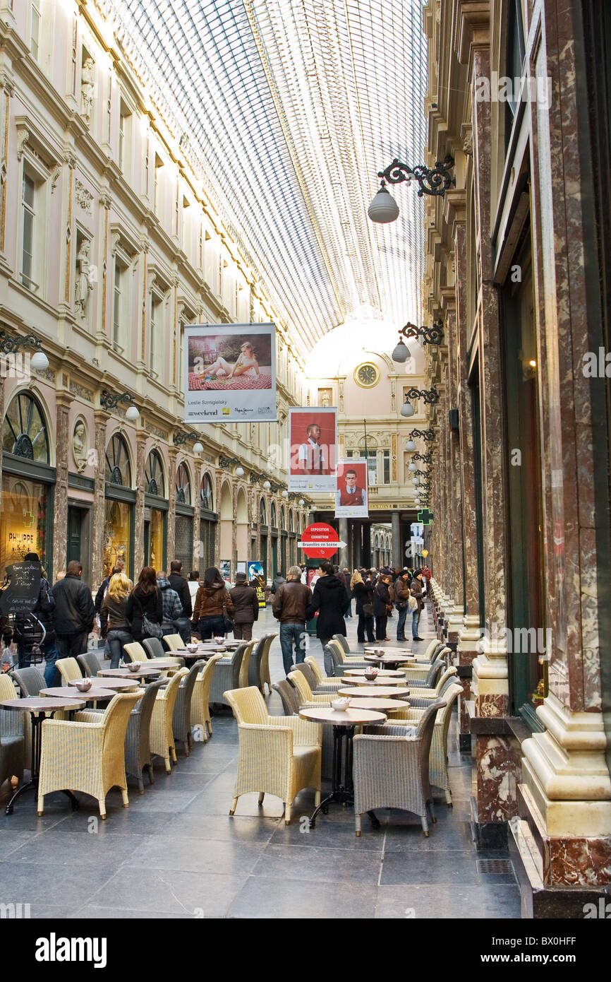 Interior view of the Royal Saint-Hubert galleries (Galeries Royales) in ...