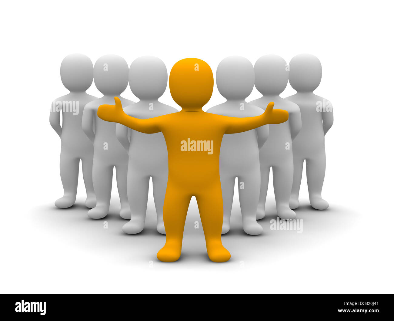 Leader and his team. 3d rendered illustration Stock Photo - Alamy
