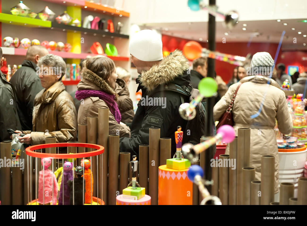 Paris, France, customers in Pylones store during Christmas time Stock ...