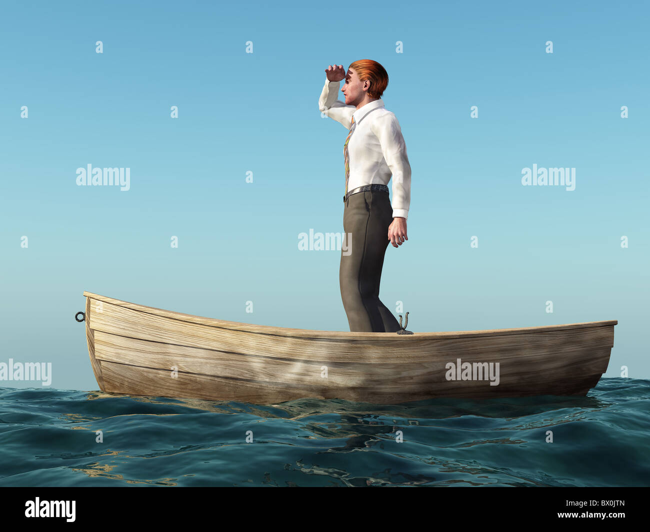 man drifting in a boat Stock Photo - Alamy