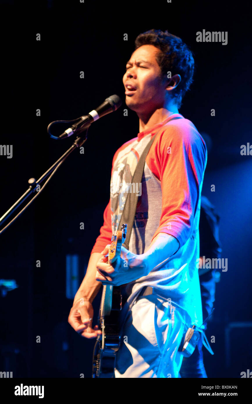 Australian alternative rock band The Temper Trap performing onstage at ...