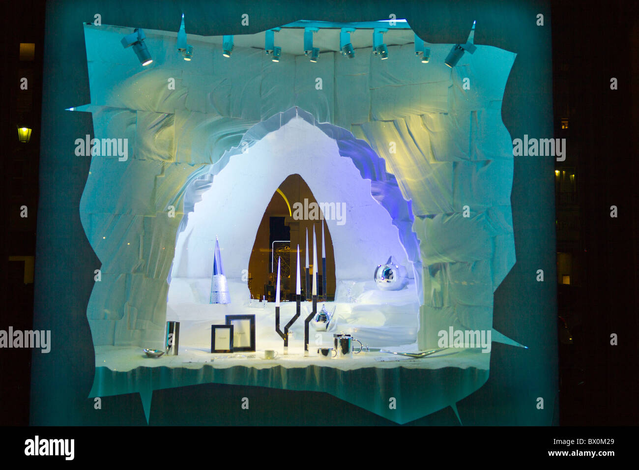 Christofle luxury shop display with Christmas motifs, rue Royale, Paris ...