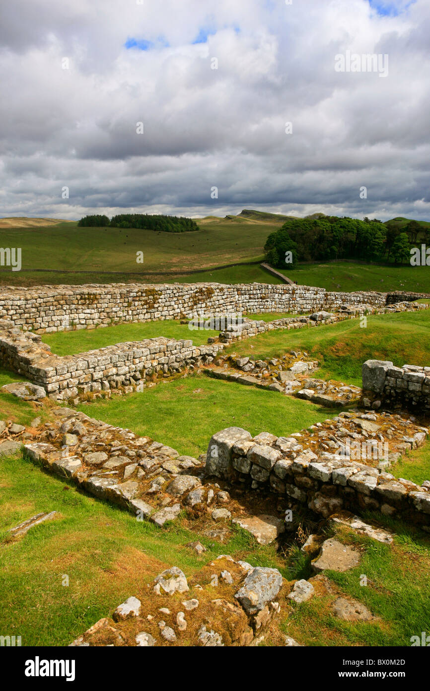 North gate of Housesteads Fort on Hadrian's Wall, Northumberland ...