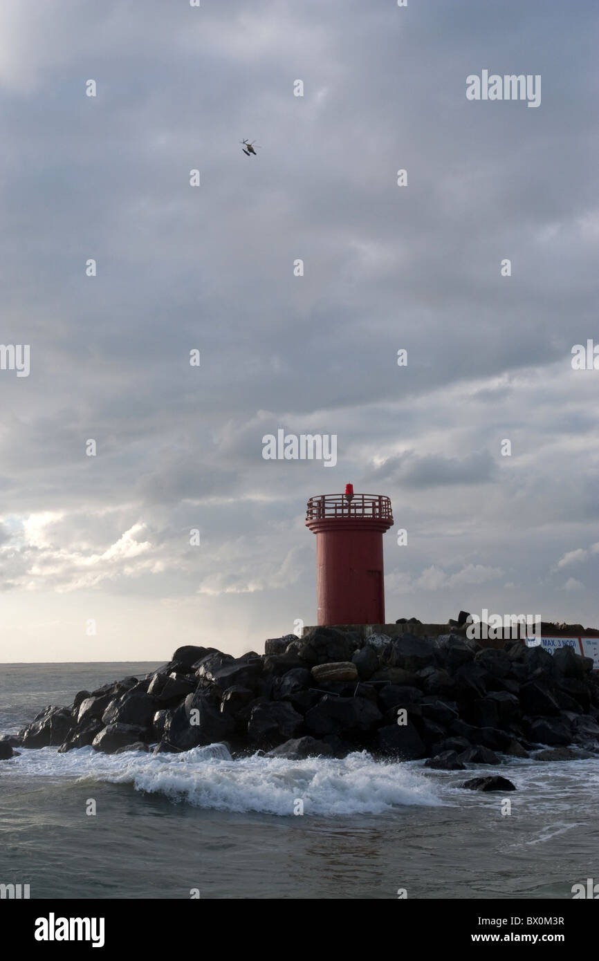 lighthouse harbor of Ostia Rome Italy Europe safety signal warning sail ...