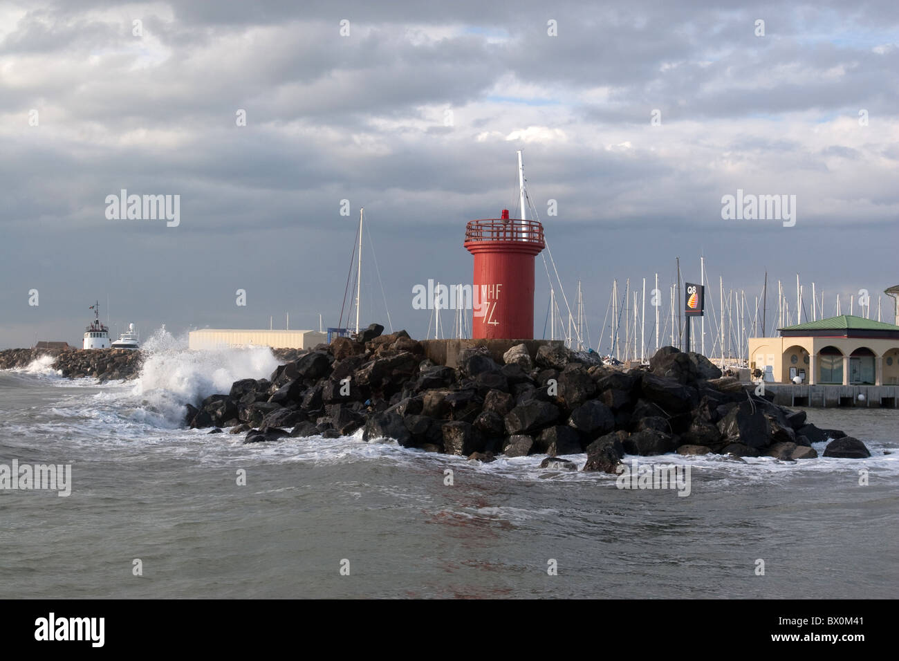 lighthouse harbor of Ostia Rome Italy Europe safety signal warning sail ...