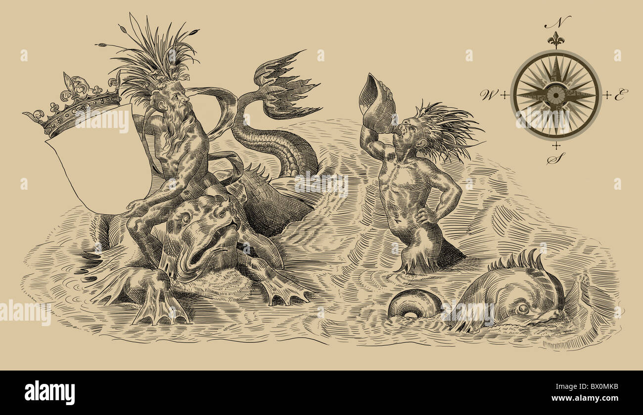 God Neptune illustration Stock Photo - Alamy