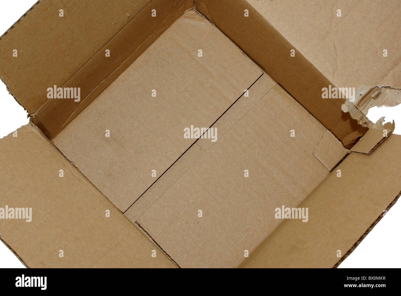 Empty cardboard box isolated on white background. Background, backdrop ...