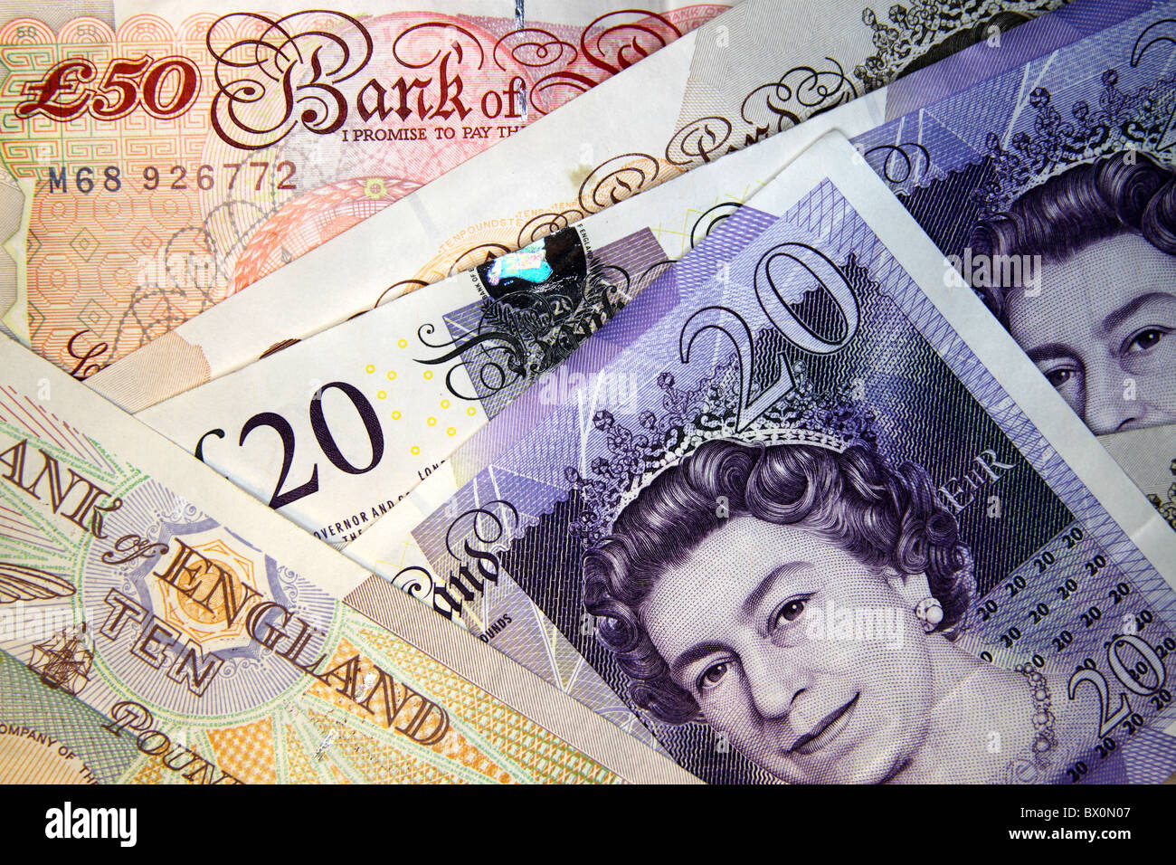 Fifty pound notes pile hi-res stock photography and images - Alamy