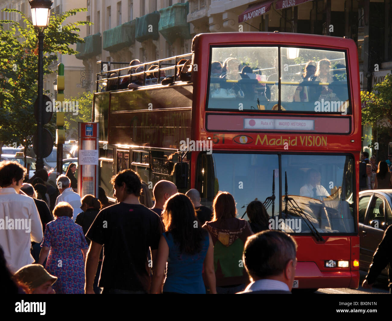 Tourist bus in Madrid, Spain Stock Photo - Alamy