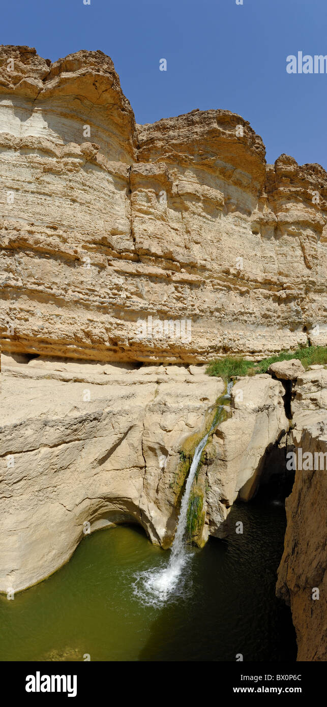 Waterfall and rock formations of Tamerza Oasis Grand Cascade, near city ...