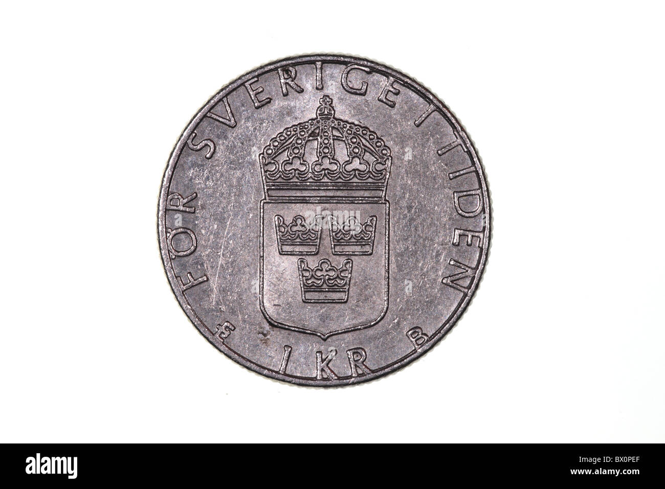 Swedish one Kronor coin Stock Photo - Alamy