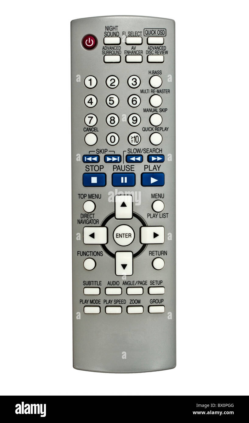TV remote control isolated on white background Stock Photo - Alamy