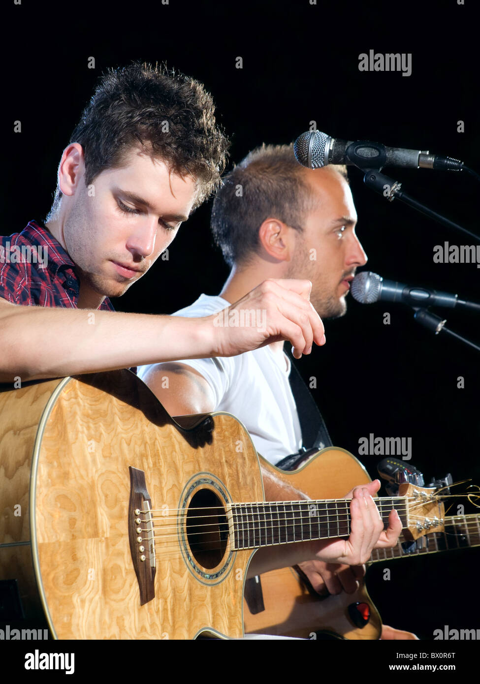 Moment on stage during concert by two young musicians... "Prezzident ...