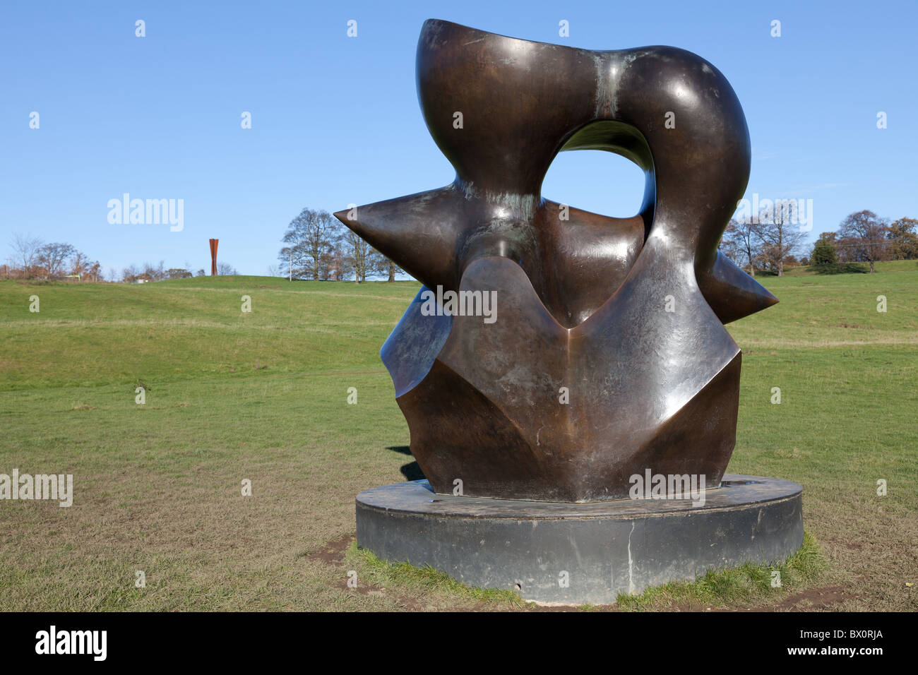 Large Spindle Piece by Henry Moore at Yorkshire Sculpture Park Stock ...