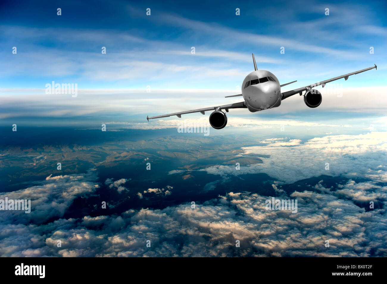 Big airplane in the sky Stock Photo - Alamy