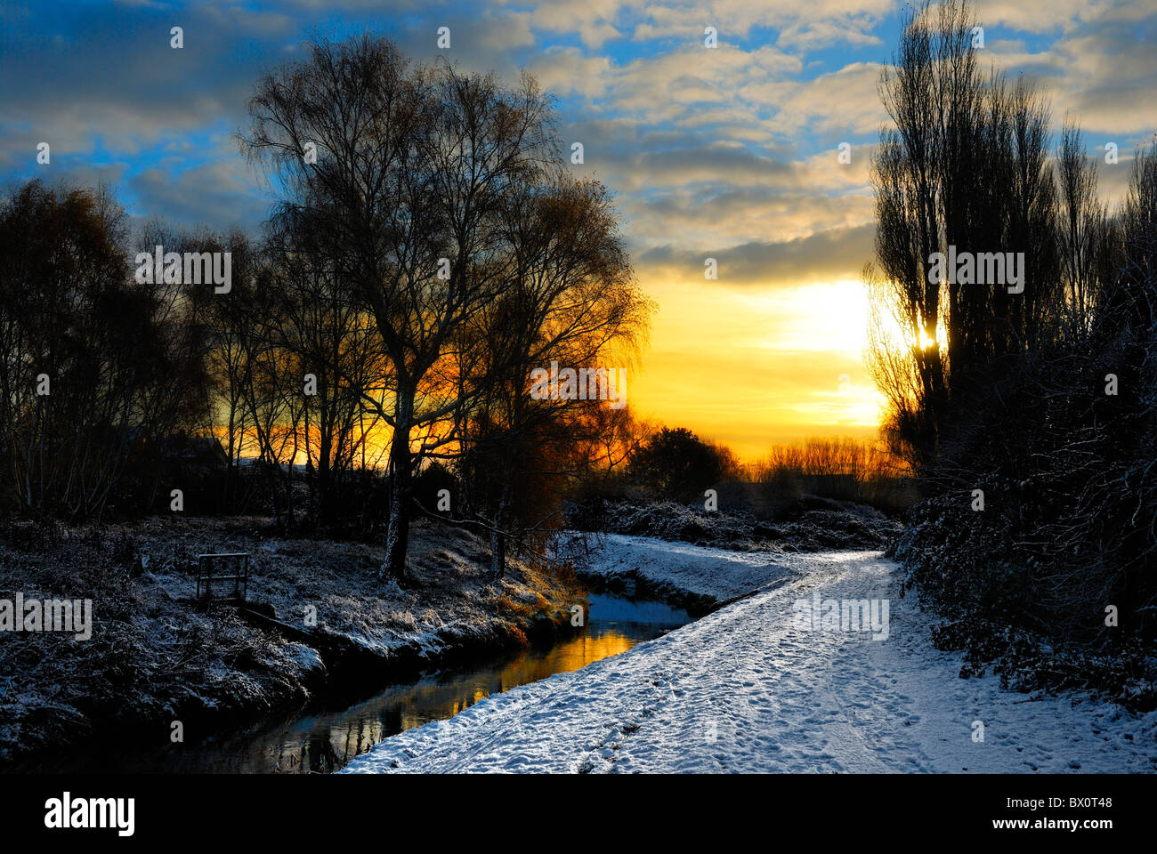 winter sunrise scene england uk Stock Photo - Alamy