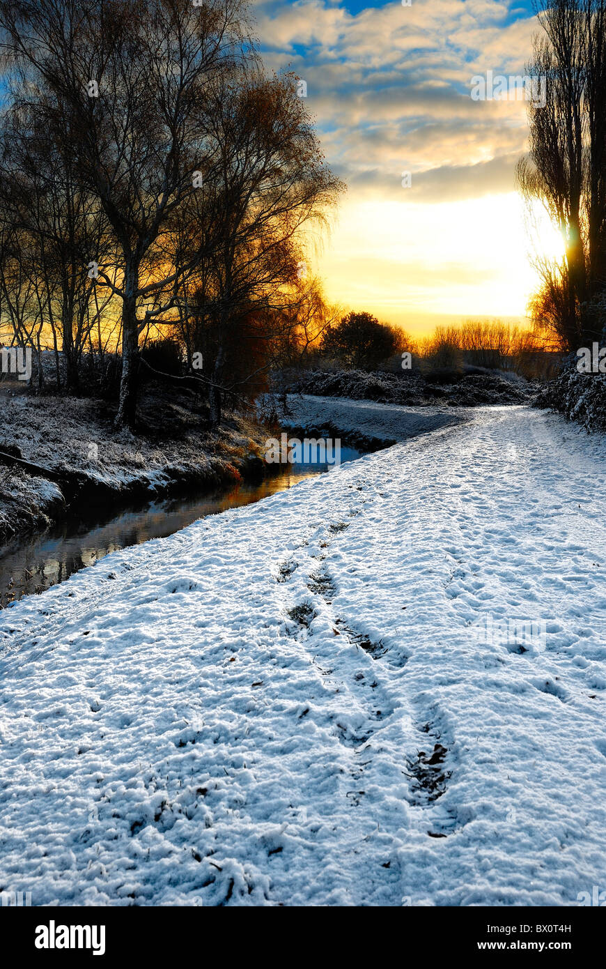 winter sunrise scene england uk Stock Photo - Alamy