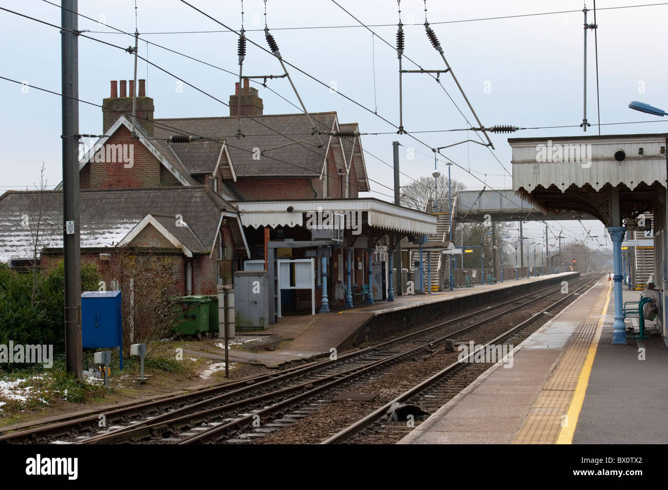 Diss railway Station looking south towards London Stock Photo - Alamy